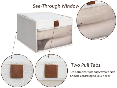 StorageWorks Closet Storage Bins with Clear Window 3 pack, Underbed Storage Box, Under Bed Clothes Organizer With Sturdy Structure and Ultra Thick Fabric 2 pack