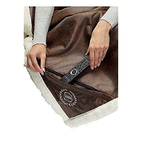 robesale Sherpa Ranch Throw, Premium Blanket, 1.93 Lb Each, 50" X 60", Brown