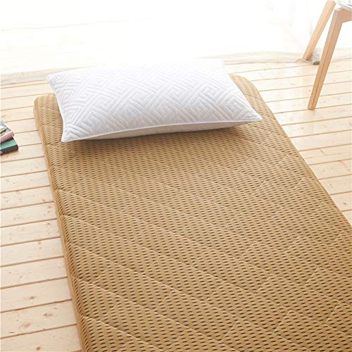 Soft Japanese Quilting Futon Mattresses, Thicken 10cm Tatami Mattress Foldable Floor Mat, Four Seasons Sleeping Pad-Coffee Twin: 90x200cm