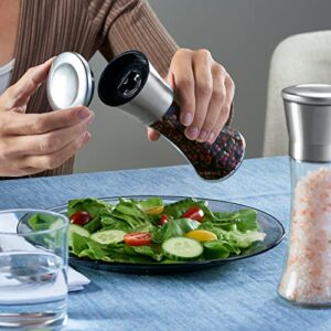 GLING Salt and Pepper Grinder Set - Refillable Sea Salt & Peppercorn Stainless Steel Shakers - Salt and Pepper Mill - 7.5 Inch