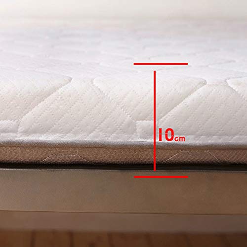 Soft Japanese Quilting Futon Mattresses, Thicken 10cm Tatami Mattress Foldable Floor Mat, Four Seasons Sleeping Pad-White Full: 120x200cm