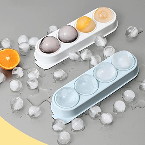 Ice Tray Ice Mold Frozen Ice Cube Box Round Ice Ball Whiskey Spherical Grape Ice Ball Artifact Ice cream mold (Color : White)