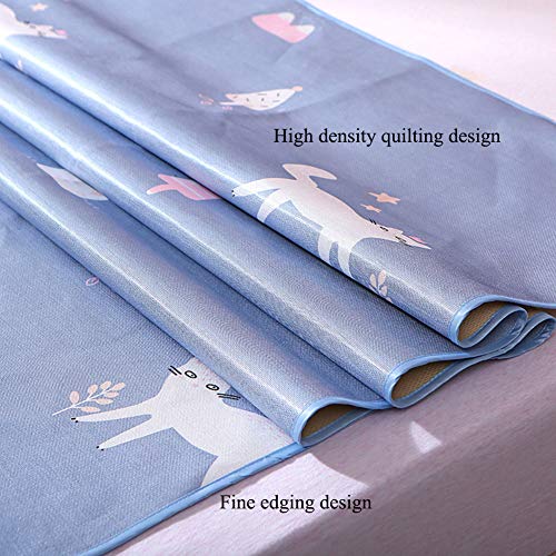 LPZF Foldable Cooling Summer Sleeping Mat, Cool Washable Mattress Topper Not-Slip Design Cartoon Printed Tatami Mat 2 Pieces-k 90x190cm(35x75inch)