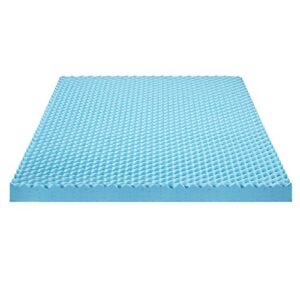 olee sleep i i gel memory foam air flow topper, king, blue