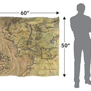 The Lord of The Rings Blanket, 50"x60" Map of Middle Earth Silky Touch Sherpa Back Super Soft Throw Blanket