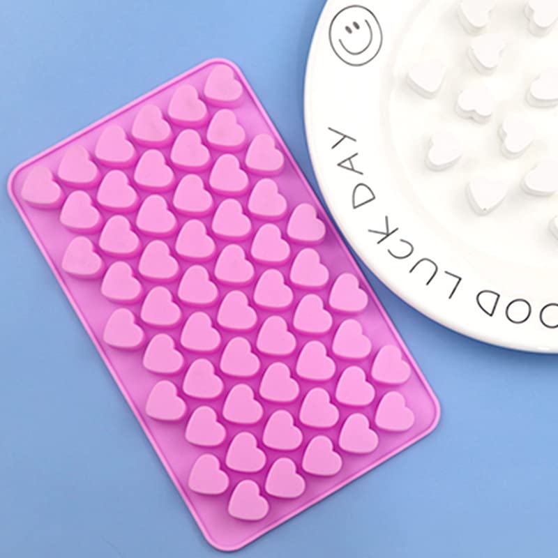 Silicone mold Mini Heart Shape Silicone Ice Cube / Chocolate Mold Pink