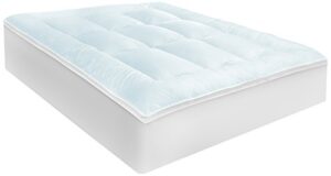 biopedic memory cloud gel infused memoryfoam & fiber topper, full, white