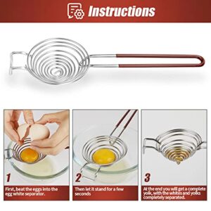 SOLEADER Egg Separator-Yolk White Separator Tool-Food Grade Stainless Steel-Dishwasher Safe-Work for XL Jumbo Eggs