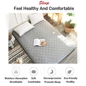 DULPLAY 7cm Gone Mattress,Pure Color Thickening Mattress Floor Bed Mat Sanding Stereo Mattress Multi-Size Bed Mat-Yellow 90x200cm(35x79inch)