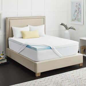 sealy 2" sealychill gel memory foam mattress topper, king, white