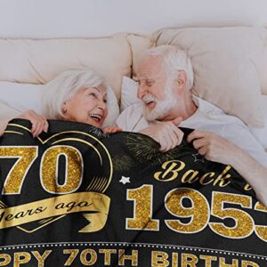 70th Birthday Gifts for Women Or Men - 70th Birthday Gifts Throw Blanket 60 x 50 Inch - 70th Birthday Gift Ideas - Best Gifts for 70 Year Old Woman - 1953 Birthday Gifts for Women