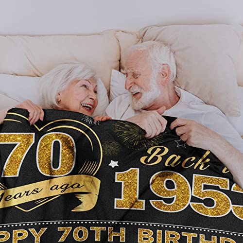 70th Birthday Gifts for Women Or Men - 70th Birthday Gifts Throw Blanket 60 x 50 Inch - 70th Birthday Gift Ideas - Best Gifts for 70 Year Old Woman - 1953 Birthday Gifts for Women