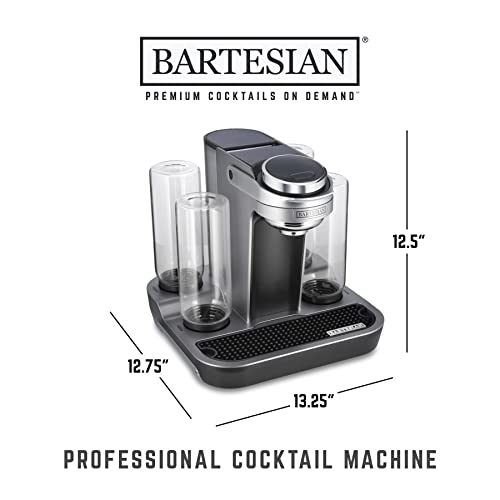 Bartesian Professional Cocktail Machine, 5 Premium Glass Bottles, 55306