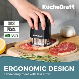 KucheCraft Meat Tenderizer Tool with 56 Stainless Steel Ultra Sharp Needle Blade, Durable Meat Tenderizer with Safety Lock, Detachable Chicken Tenderizer for Beef, Steak, Meat Tenderizer Machine