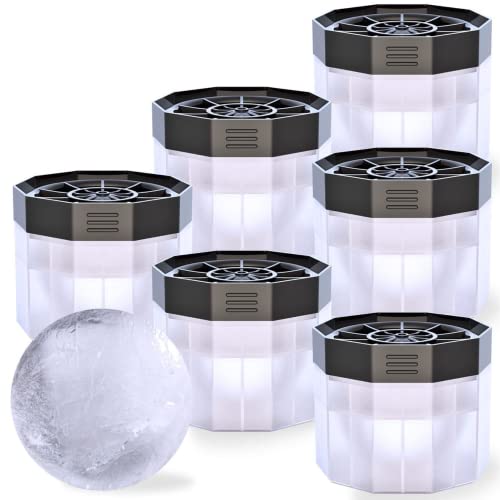 PREMIUM Ice Ball Molds (6-Pack), BPA Free 2.5 Inch Ice Spheres. Slow Melting Round Ice Cube Maker for Whiskey and Bourbon