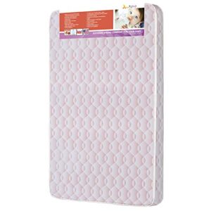 dream on me inner spring carina collection mattress, wave pink, 3"