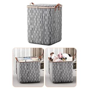 Gralara Clothes Storage Bag Box Tote with Lid Large Capacity Space Saver Clothes Storage Bin Organizer Container for Traveling Vacation Comforters, 180L 50x50x70cm