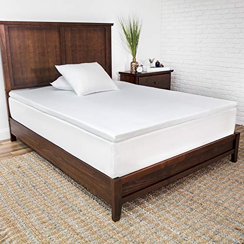 SensorPEDIC 2-Inch Prime Gel-Infused Mattress Topper, Twin, White