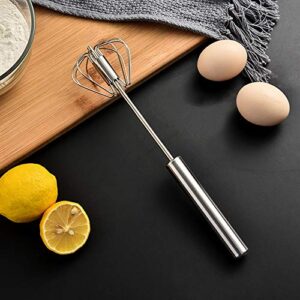 Stainless Steel Eggbeater,egg scrambler,hand mixer, Rotating Semi-Automatic Eggbeater, Allows you to stir Easily Without Feeling Tired, Used for Making Cream of Egg Beater