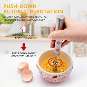 Stainless Steel Eggbeater,egg scrambler,hand mixer, Rotating Semi-Automatic Eggbeater, Allows you to stir Easily Without Feeling Tired, Used for Making Cream of Egg Beater