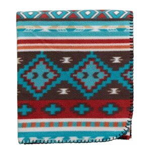 dii rio grande stripe fleece throw blanket, multi