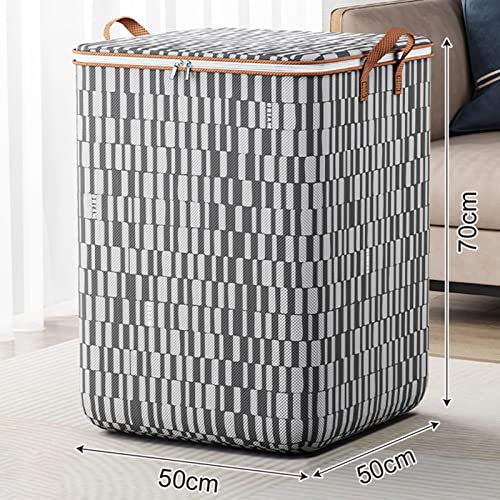 180L Large Storage Bags,Clothes Storage Bags With Zipper, Foldable Closet Organizer Storage Containers With Durable Handles Thick Waterproof For Clothing, Blanket, Comforters, Bed Sheets,Toys,Pillows