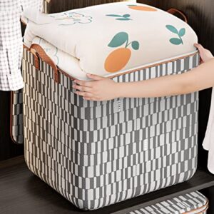 180L Large Storage Bags,Clothes Storage Bags With Zipper, Foldable Closet Organizer Storage Containers With Durable Handles Thick Waterproof For Clothing, Blanket, Comforters, Bed Sheets,Toys,Pillows