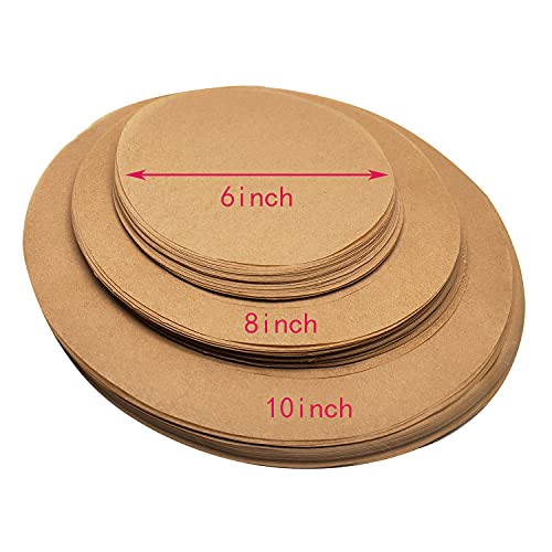 150 Sheets Round Baking Parchment Paper, 6/8/10 Inch Non-Stick Cake Pan Parchment Liner for Baking, Grilling and Steaming Bread