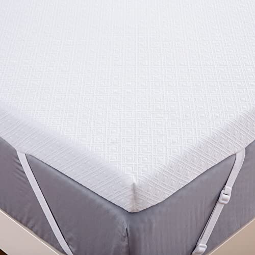 3 Inch Gel Infused Memory Foam Mattress Topper, Full Size High-Density Mattress Toppers with Removeable Washable Cover and Non-Slip Bottom