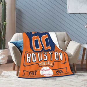 Custom Blanket for Bed Fans Gift Baseball City Winter Summer Fleece Throw Blankets Personalized Name and Number, 30"x40", 50"x60", 70"x80"