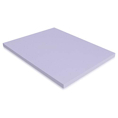 Deco Home 3 Inch Queen Memory Foam Mattress Topper with Relaxing Infused Lavender Scent, Extra Soft, Ventilated Air Flow for Comfortable Sleeping, Reduces Pressure Points, More Restful Sleep