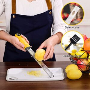 Dulcicasa Classic Zester and Grater - Professional Kitchen Lemon Zester for Lime, Cheese, Garlic, Ginger, Chocolate, Vegetables, Fruits, Dishwasher Safe (Narrow)