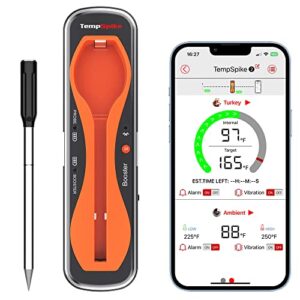 thermopro tempspike 500ft truly wireless meat thermometer, bluetooth meat thermometer for grilling and smoking, meat thermometer wireless for bbq oven smoker rotisserie sous vide