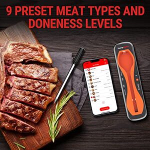 ThermoPro TempSpike 500FT Truly Wireless Meat Thermometer, Bluetooth Meat Thermometer for Grilling and Smoking, Meat Thermometer Wireless for BBQ Oven Smoker Rotisserie Sous Vide