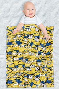 logovision minions blanket, 30"x40" minion group fleece blanket