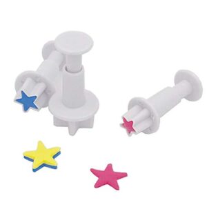 star mini fondant plunger cutter set cake cookies cupcake decorating tool diy mold, 3-pack,small