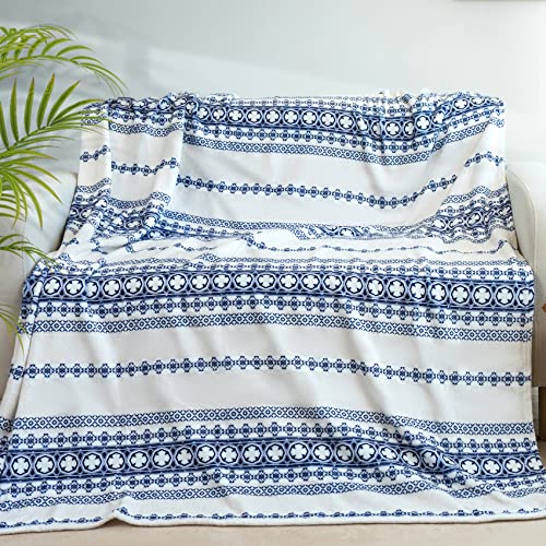 Boho Blanket Tribal Blanket Fluffy Blankets Cozy Blanket Bohemian Room Decor Throw Blankets for Couches and Sofas (50 * 60inch, Stripe1)