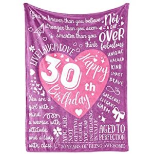 InnoBeta 30th Birthday Gifts for Her Flannel Throw Blanket for Women, Female, Wife, Girlfriends, Ideal for Teacher, Cowoker (50"x 65") - Heart