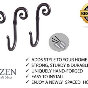 RTZEN Wrought Iron Bathroom Accessories Set, Decorative Bath Towel Bar, Set of 3 Decorative Hooks and Toilet Paper Holder