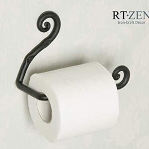 RTZEN Wrought Iron Bathroom Accessories Set, Decorative Bath Towel Bar, Set of 3 Decorative Hooks and Toilet Paper Holder