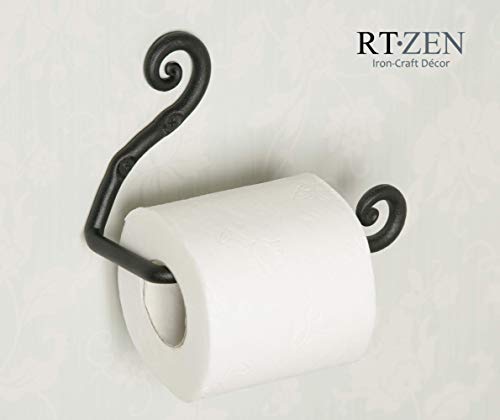 RTZEN Wrought Iron Bathroom Accessories Set, Decorative Bath Towel Bar, Set of 3 Decorative Hooks and Toilet Paper Holder