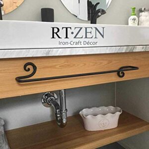 RTZEN Wrought Iron Bathroom Accessories Set, Decorative Bath Towel Bar, Set of 3 Decorative Hooks and Toilet Paper Holder