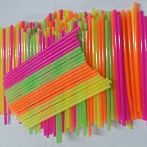 Wow Plastic Disposable Plastic Drinking Straws - 250 count (neon) (Neon).