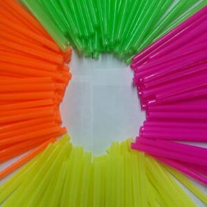 Wow Plastic Disposable Plastic Drinking Straws - 250 count (neon) (Neon).