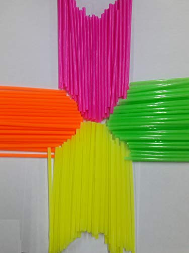 Wow Plastic Disposable Plastic Drinking Straws - 250 count (neon) (Neon).