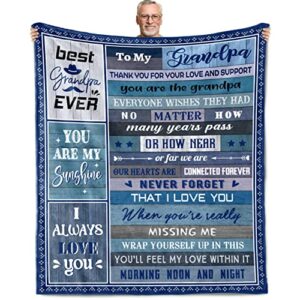 sqovulw gifts for grandpa, fathers day grandpa gifts from grandchildren, grandpa birthday gifts, best grandpa gifts, to my grandpa blanket, grandpa christmas retirement gifts throw blanket 60x50 inch