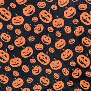 Serafina Home Halloween Throw Blanket: Spooky and Fun Jack's Family Pumpkin Print on Velvet Fleece for Sofa Bed Couch Chair Dorm