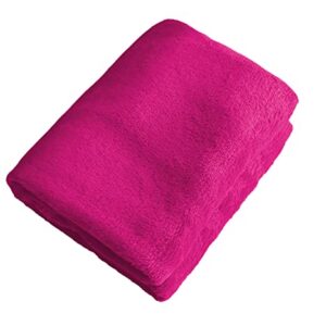 iMaylex Soft Puppy Flannel Fleece Blanket for Pet Dog Cat, Plush Microfiber, Cozy and Lightweight, Fuchsia, Pet, 19 x 27 inch (50 x 70 cm)