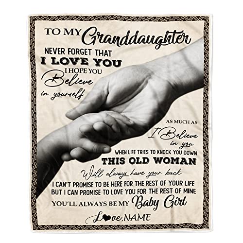 CenturyTee Personalized to My Granddaughter from Grandma Nana Never Forget That I Love You Great Birthday Graduation Christmas Fleece Blanket (50 x 60 Inches - Youth Size)