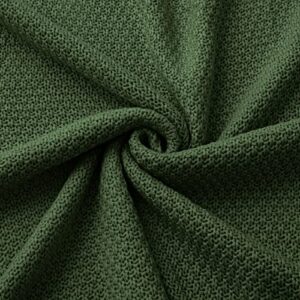 Eychei Olive Green Cable Knit Throw Blanket 50" x 60" Soft Cozy Knitted Throw Blanket, Lightweight Warm Decorative Sofa Knit Bed Blankets